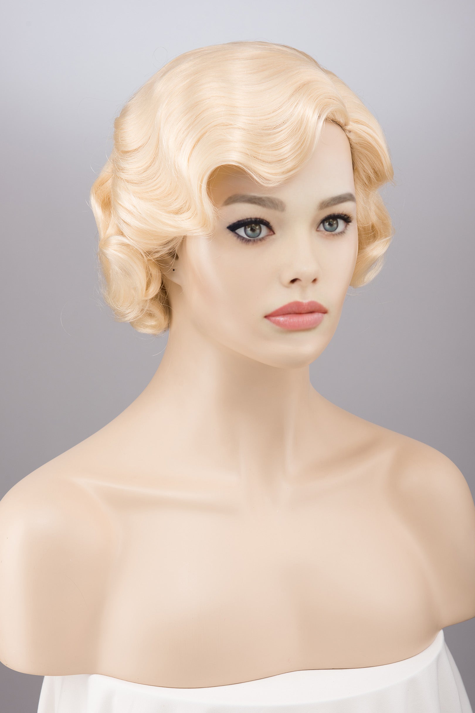 Platinum Blonde Finger Wave Gilded Age Great Gatsby Cosplay Wig Daisy ...