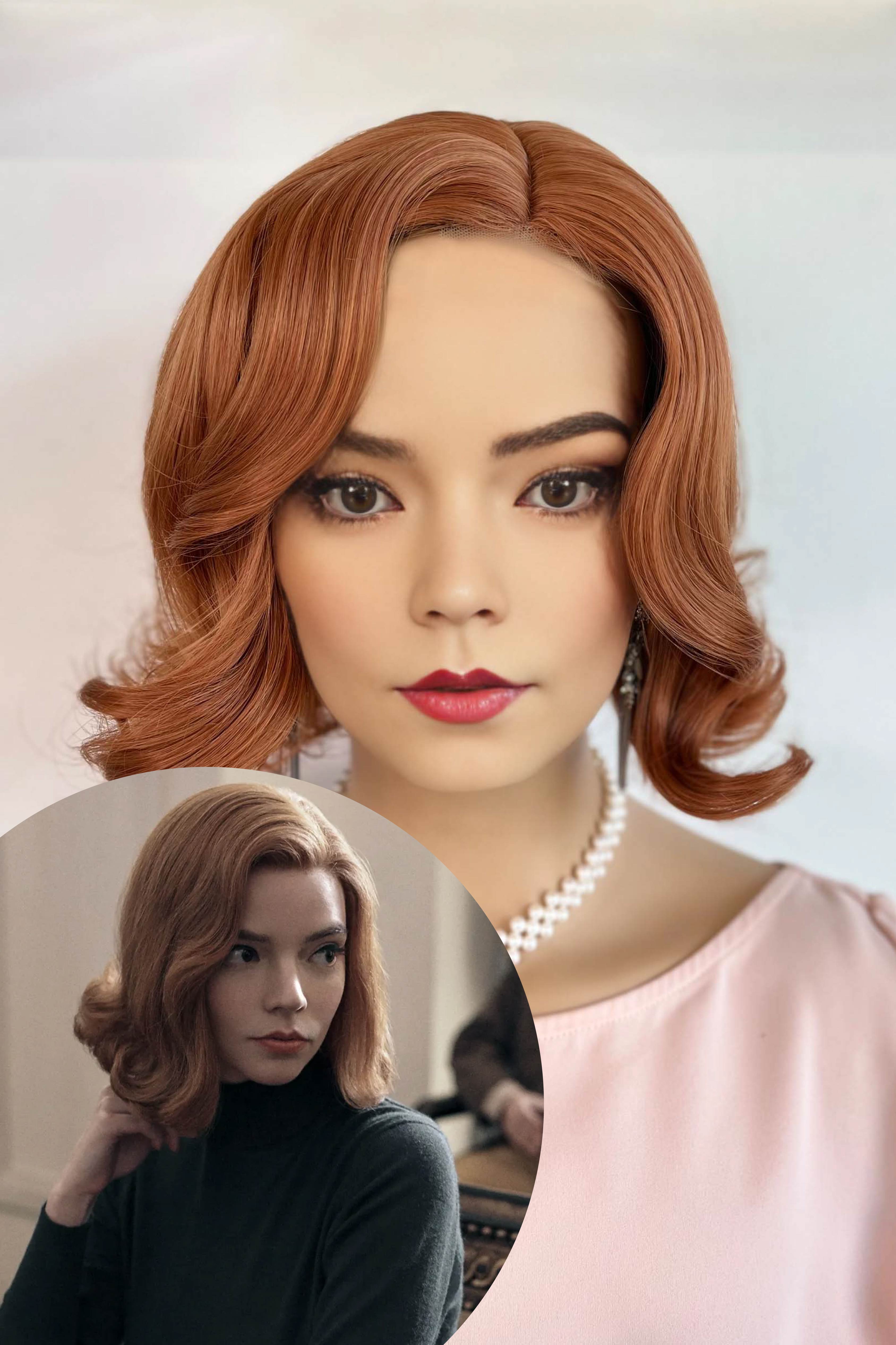 Copper Red Orange Wavy Side Parting Small Lace Wig | Dee – Her Wig Closet