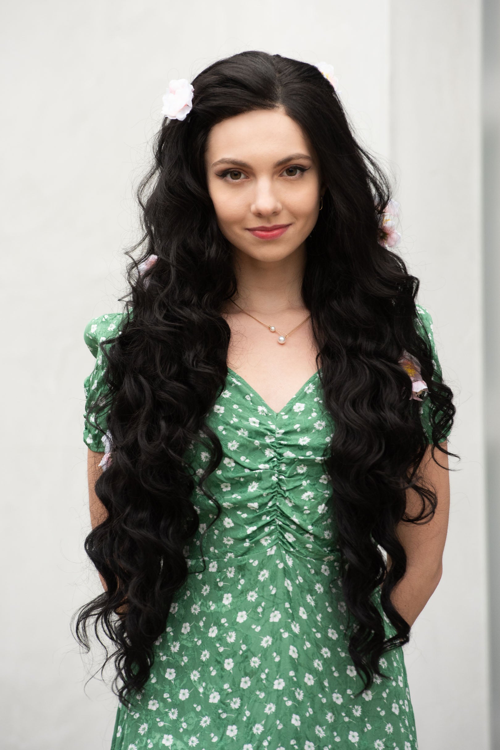 Natural Black Curly Lace Top Synthetic Wig Maxwell – Her Wig Closet